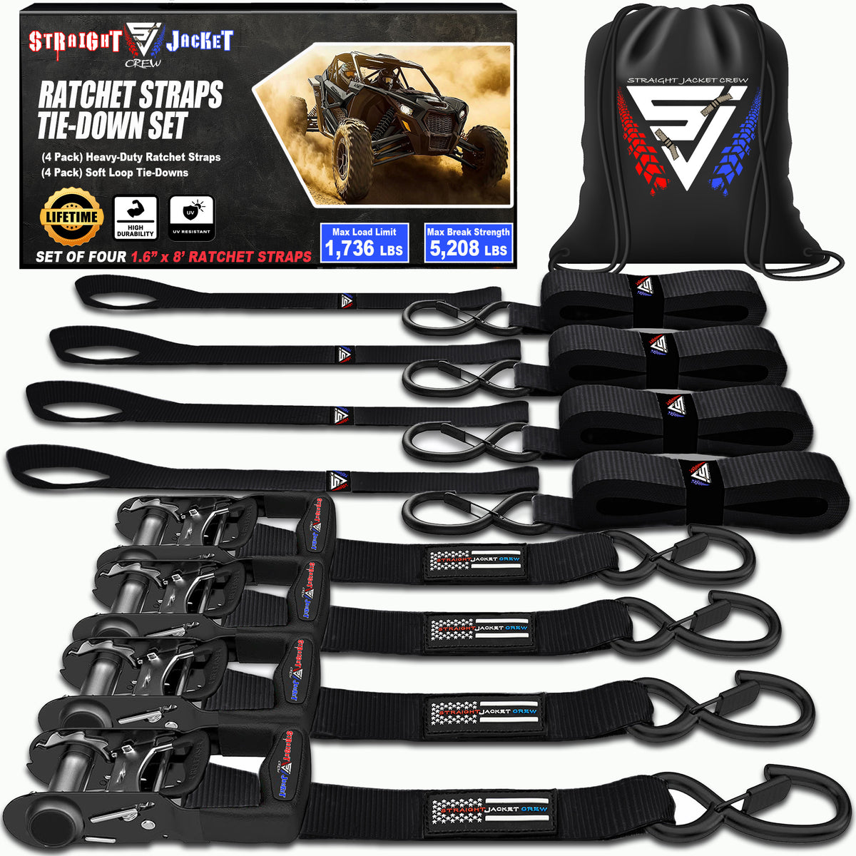 Straight Jacket Crew Premium Ratchet Straps And Tie Downs